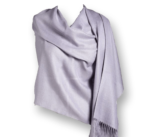 Sjal i 70% baby alpaca uld og 30% silke - Lys lilla